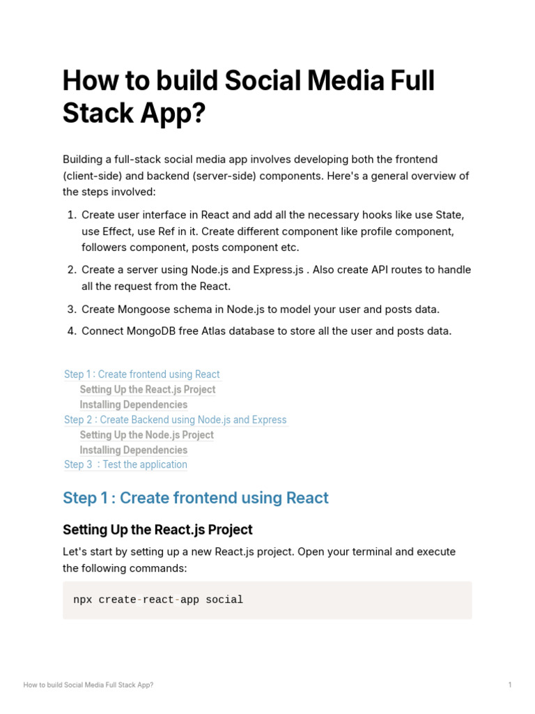 How To Build Social Media Full Stack App | PDF | Computing | Software