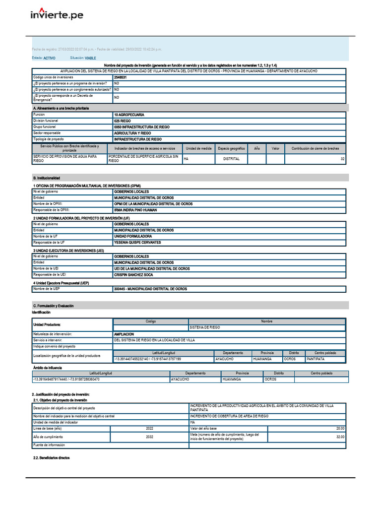 F7 Pantipata | PDF | Tasa interna de retorno | Riego