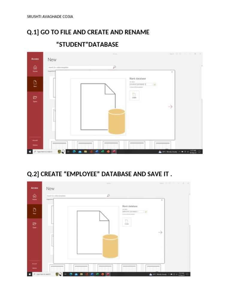 DBMS Practical 1 | PDF
