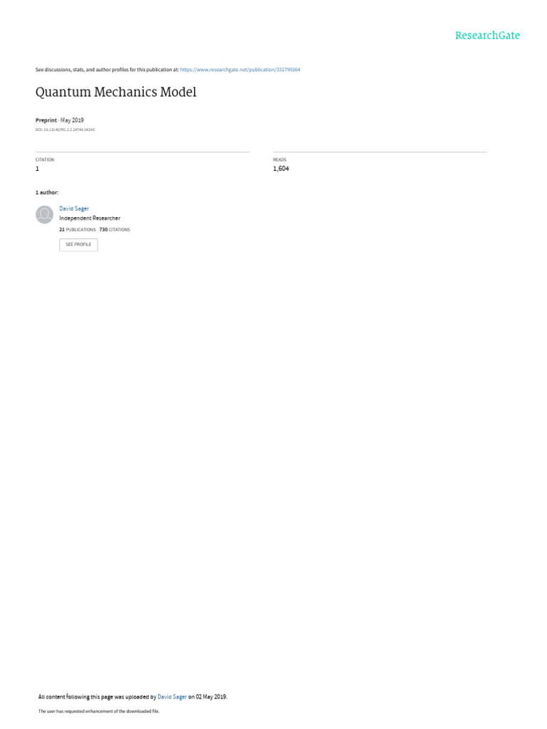 Quantum Mechanics Model | PDF | Spin (Physics) | Wave Function