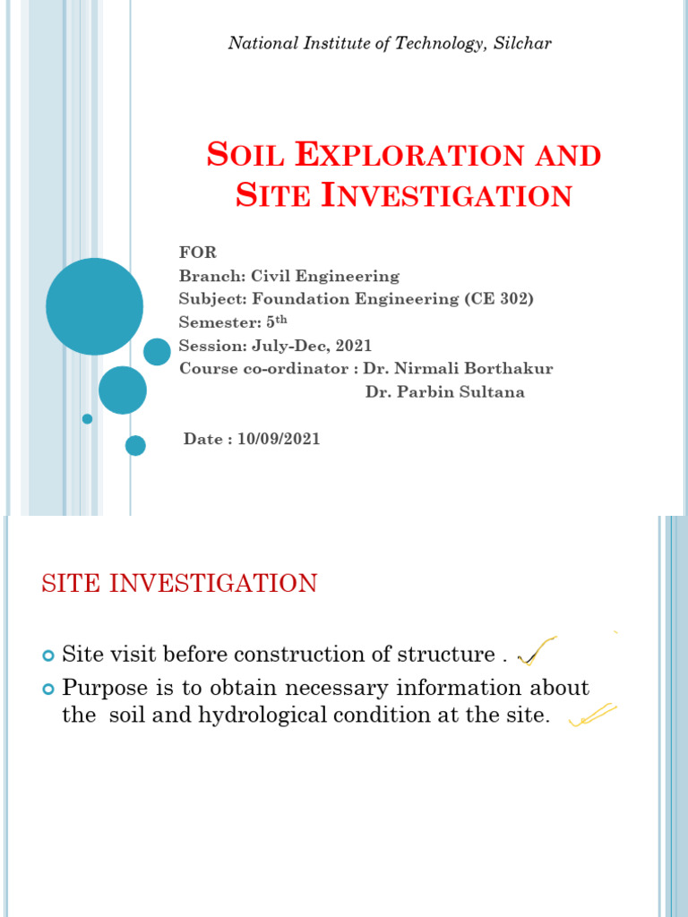 Soil Exploration and Site Investigation | PDF | Deep Foundation | Drill
