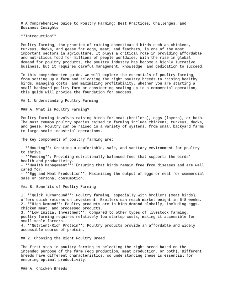 A Comprehensive Guide To Poultry Farming Best Practices, Challenges ...