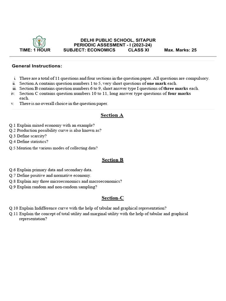 Economics Xi Pdf