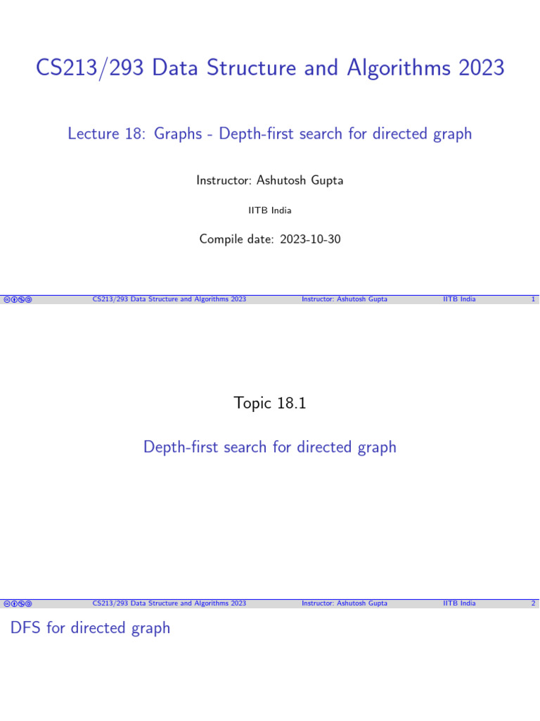 lec-18-dfs-directed | PDF | Discrete Mathematics | Computational Problems