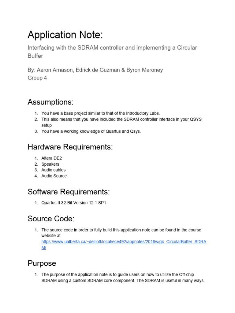 FinalRev UpdateApplicationNoteCircularBufferSDRAM | PDF | Computer File | Pointer (Computer ...
