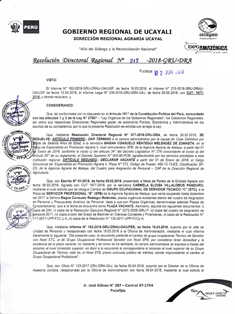 RDR - N - 218 2018 Gru Dra | PDF | Regulación | Gobierno