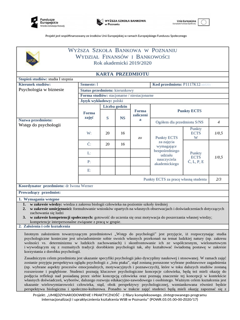 Psych Wstep Do Psychologii 19 22 | PDF