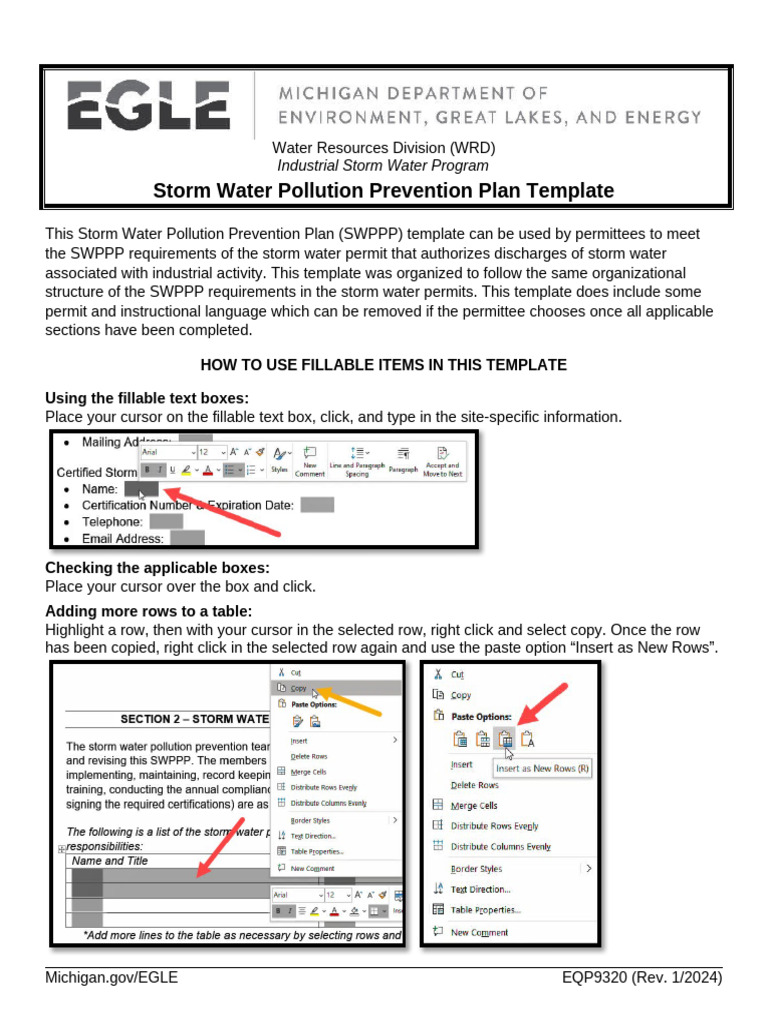 Industrial SWPPP Template Guide | PDF | Stormwater | Water