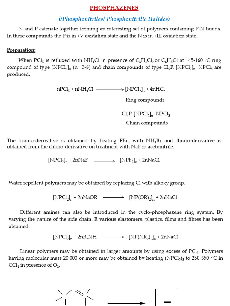 S4N4 and Phosphazenes | PDF | Chlorine | Atoms