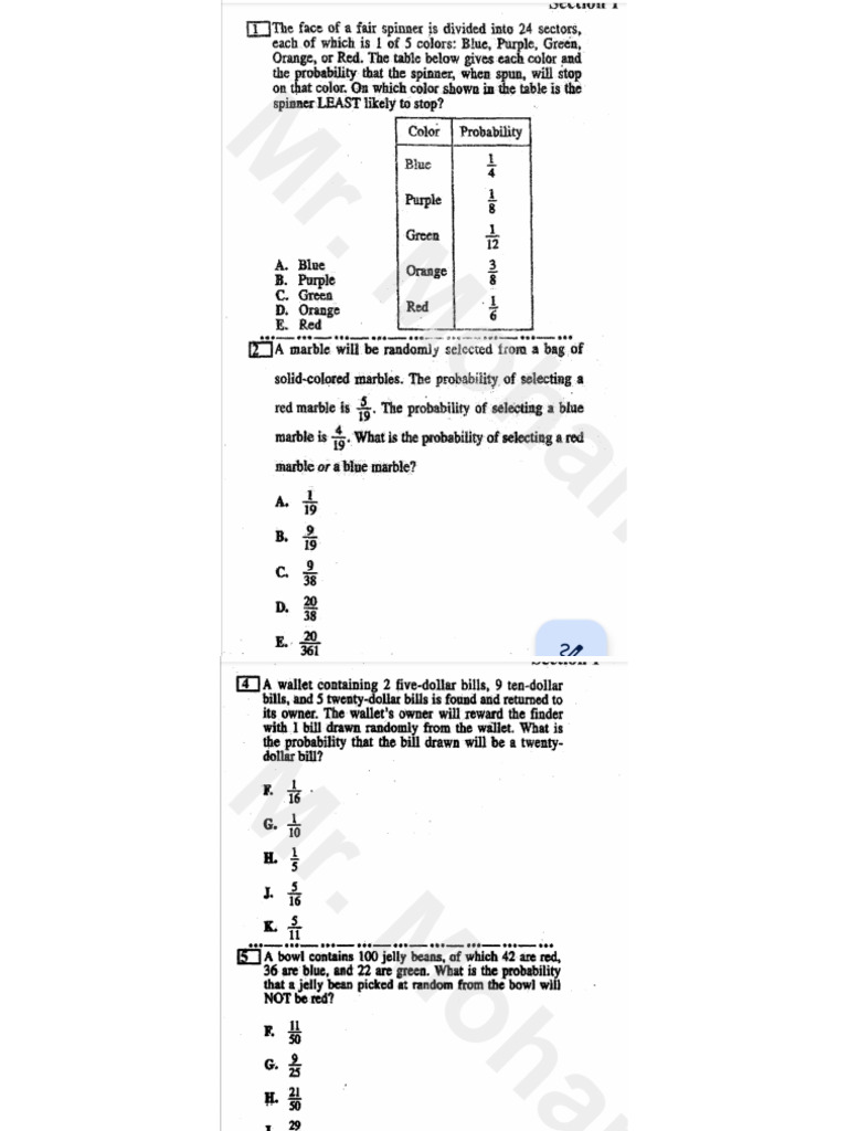 Probability Questions | PDF