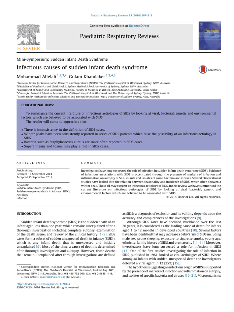Infectious Causes of Sudden Infant Death | PDF | Infection | Health ...