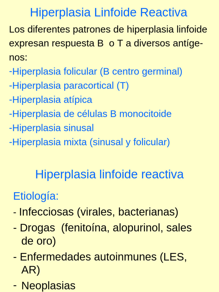 Hiperplasia Linfoide Reactiva: Tipos y Causas | PDF | Ganglio linfático ...