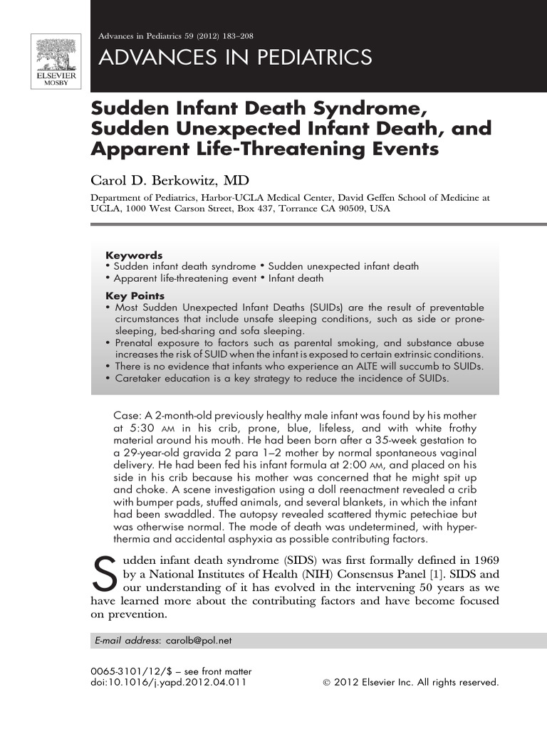 Understanding SIDS and Infant Death Risks | PDF | Clinical Medicine ...