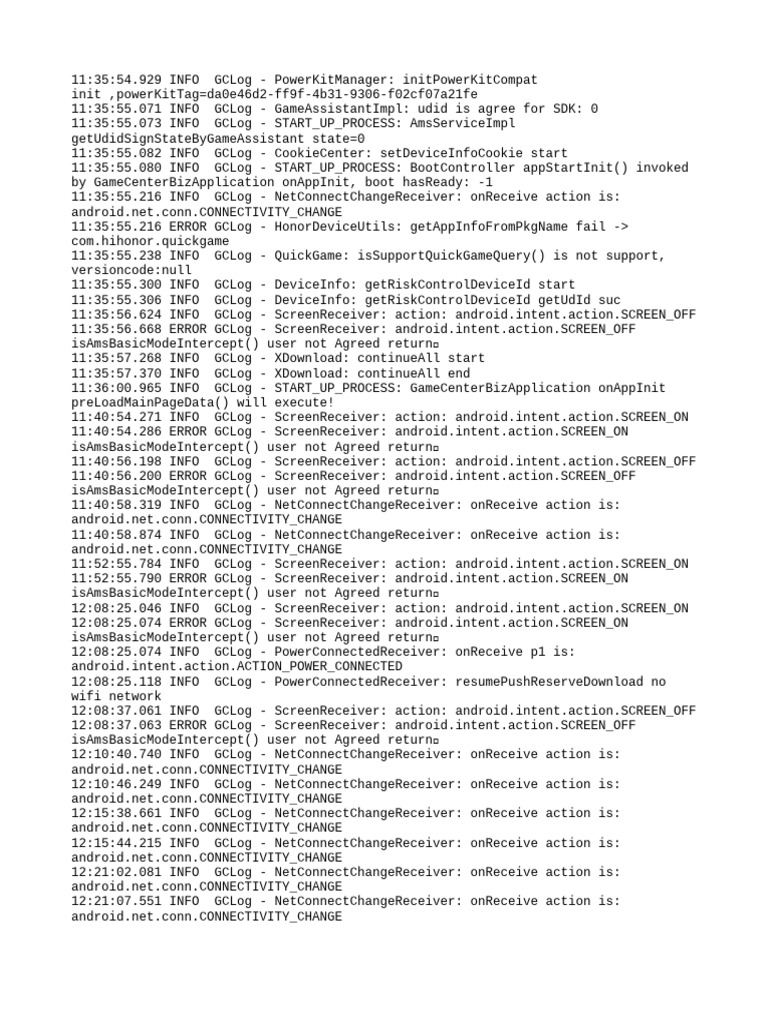Game Center Initialization Log Insights | PDF