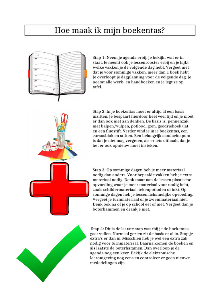 Hoe Maak Ik Mijn Boekentas | PDF
