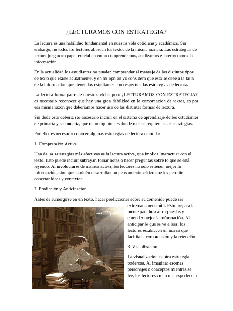 Las Estrategias de Lectura 1 | PDF | Experiencia | Aprendizaje