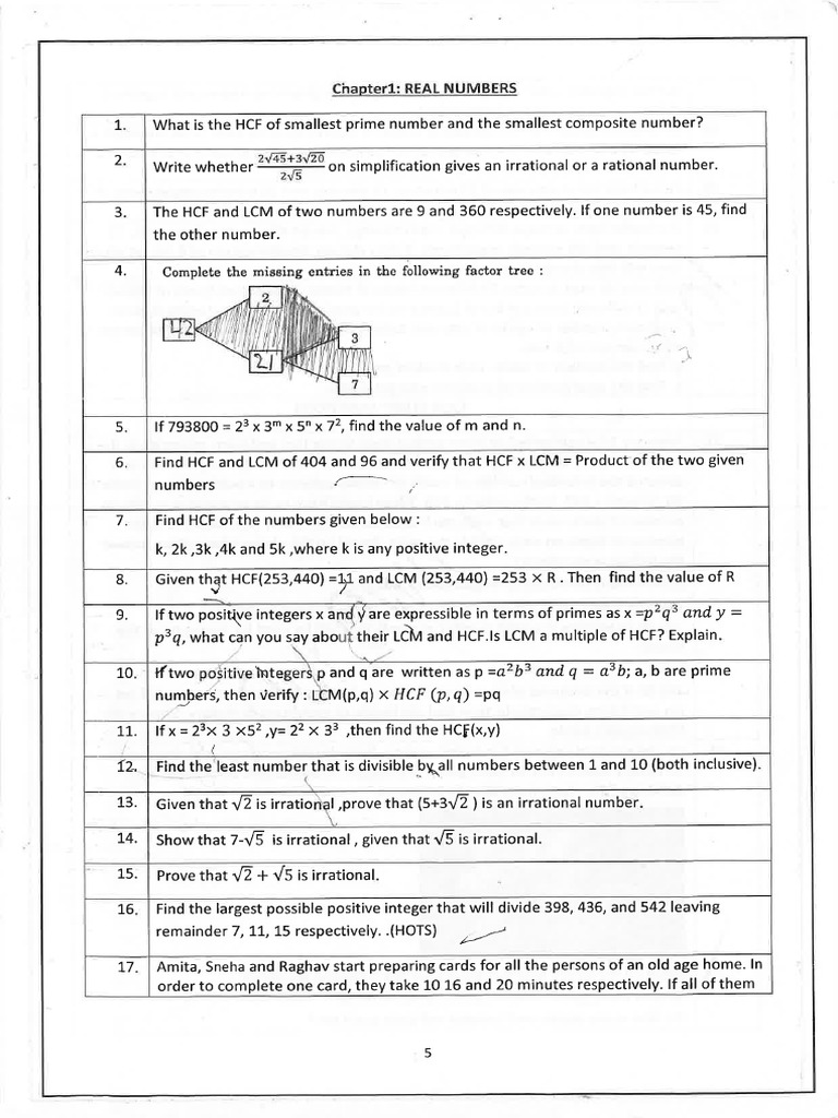 Worksheet Booklet GR 10 CBSE | PDF