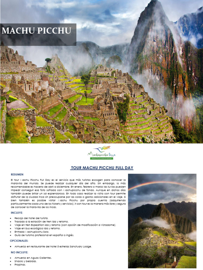 Tour Machu Picchu Full Day: Todo Incluido | PDF | Machu Picchu