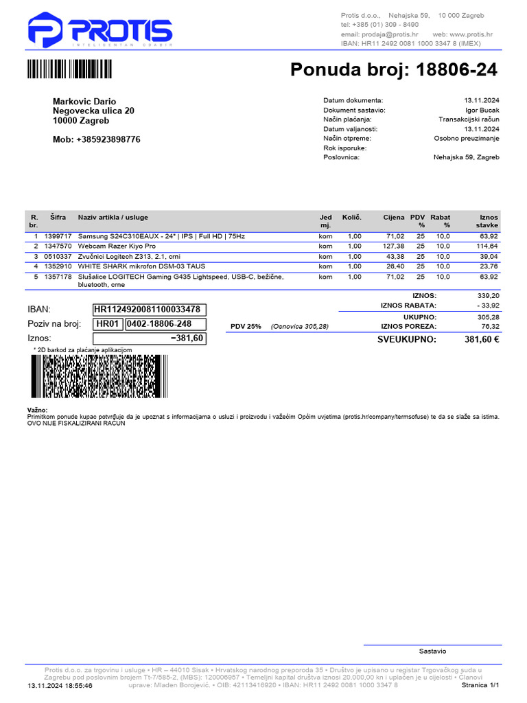Ponuda 18806-24 | PDF
