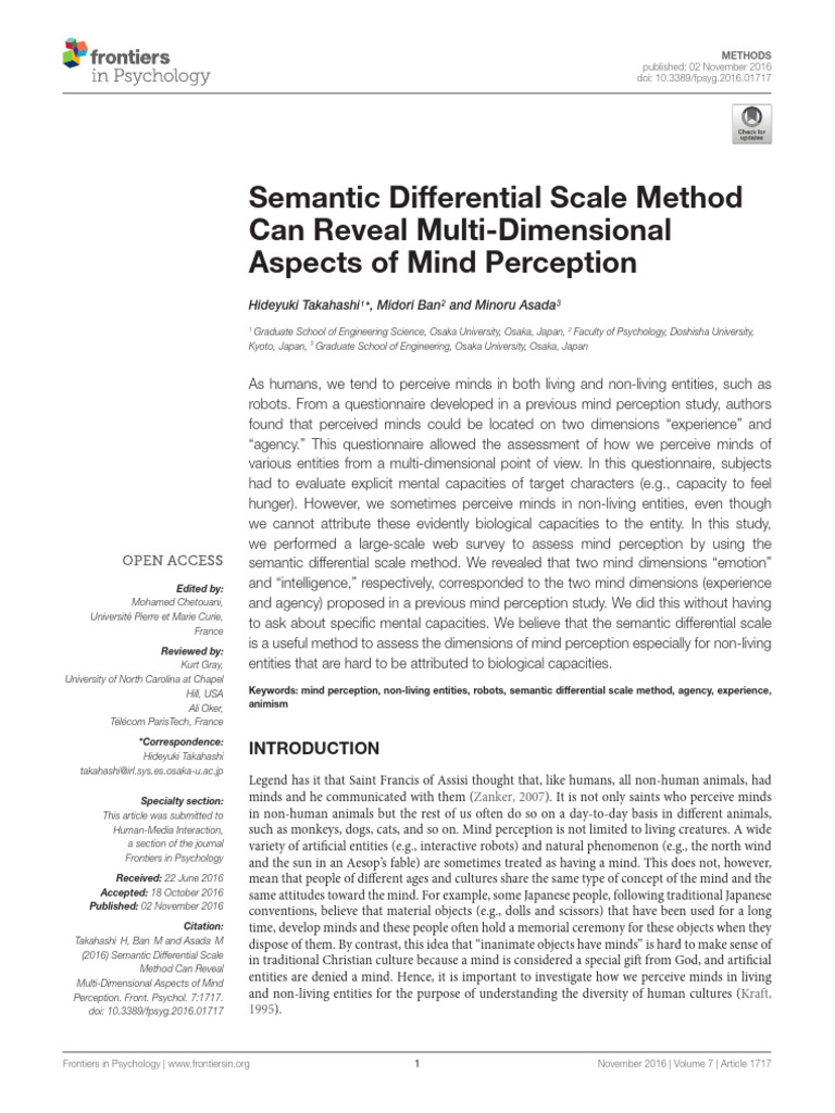 Semantic Differential Scale Method Can Reveal Mult | PDF | Mind | Principal Component Analysis