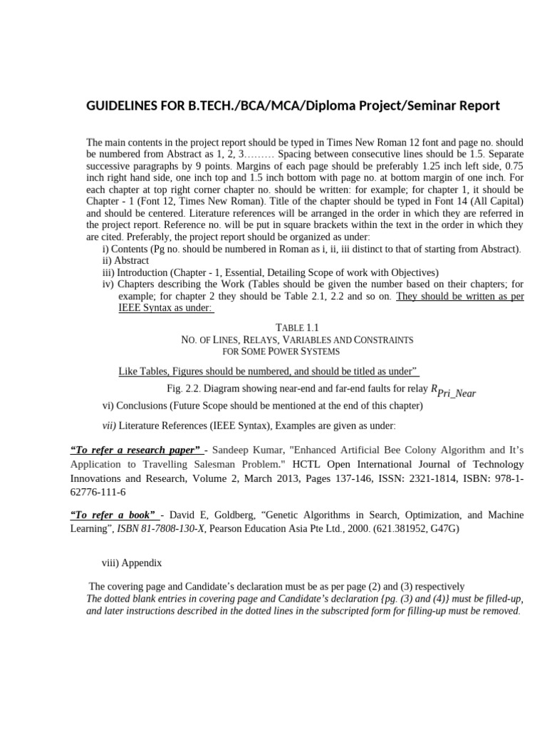 Project - Seminar Report Format For MCA | PDF | Computer Programming | Computer Science