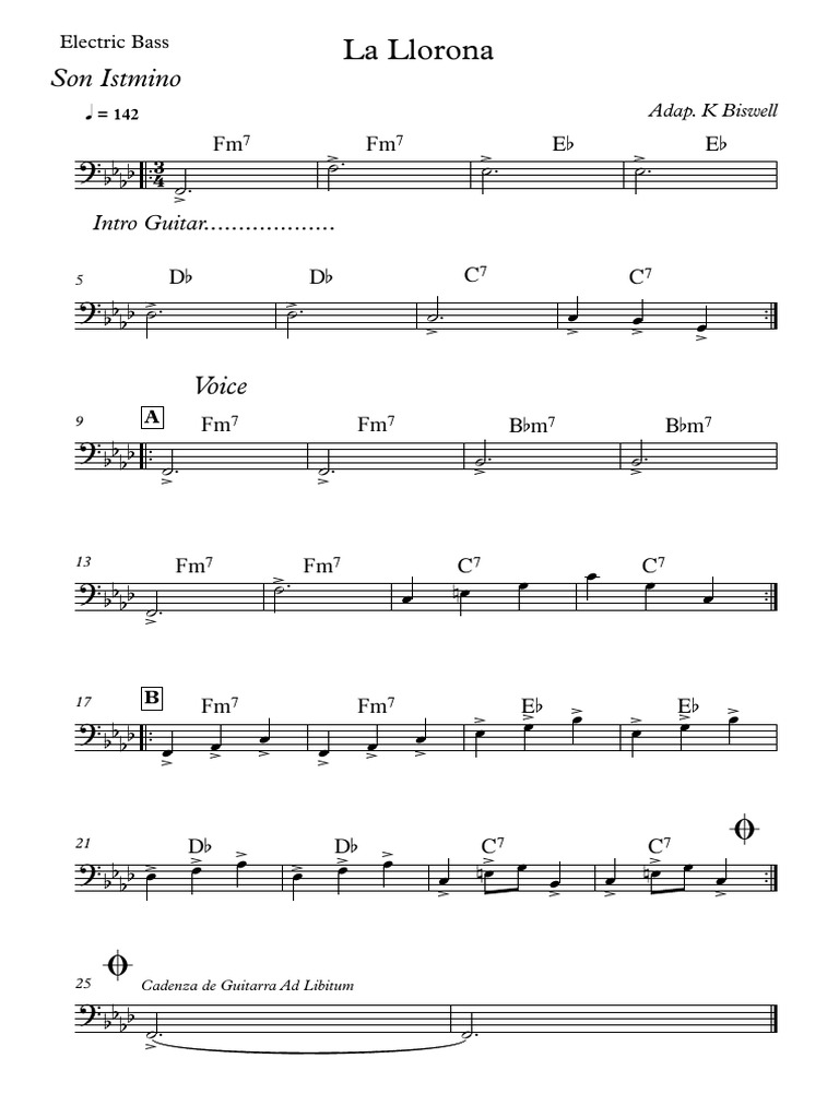 La Llorona Bass PDF | PDF