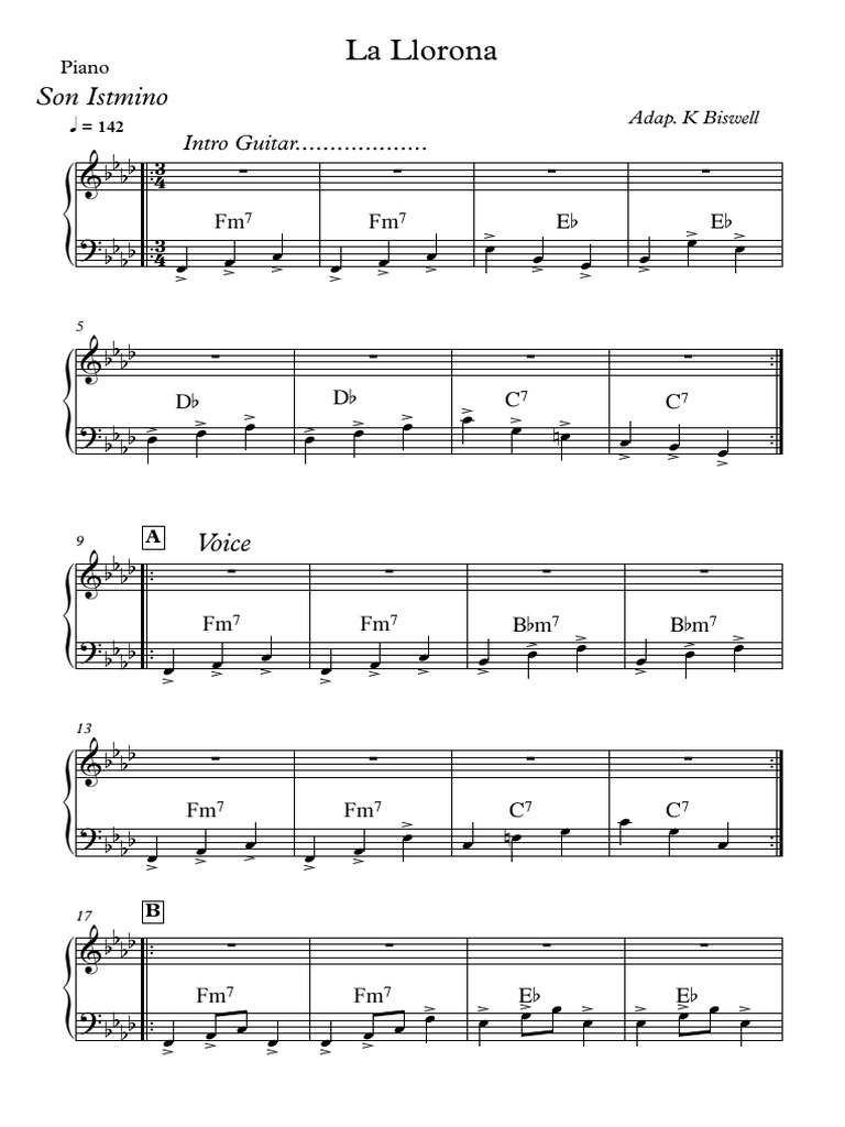 La Llorona Piano PDF | PDF