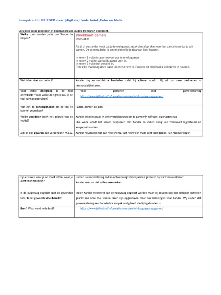 Lesopdracht - Op Zoek Naar (Digitale) Tools | PDF