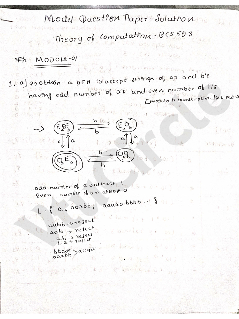 BCS503 Model Set 1 Paper Solution | PDF
