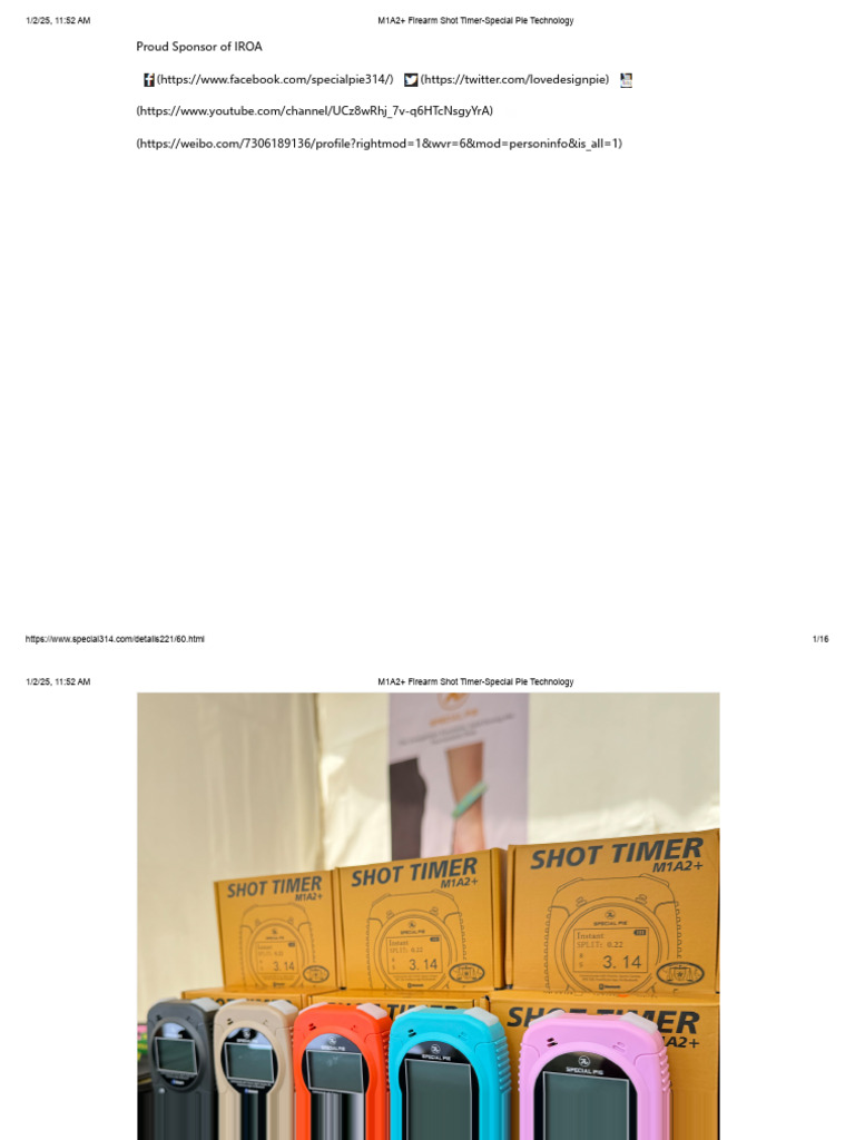 M1A2+ Firearm Shot Timer-Special Pie Technology | PDF | Firearms | Shooting