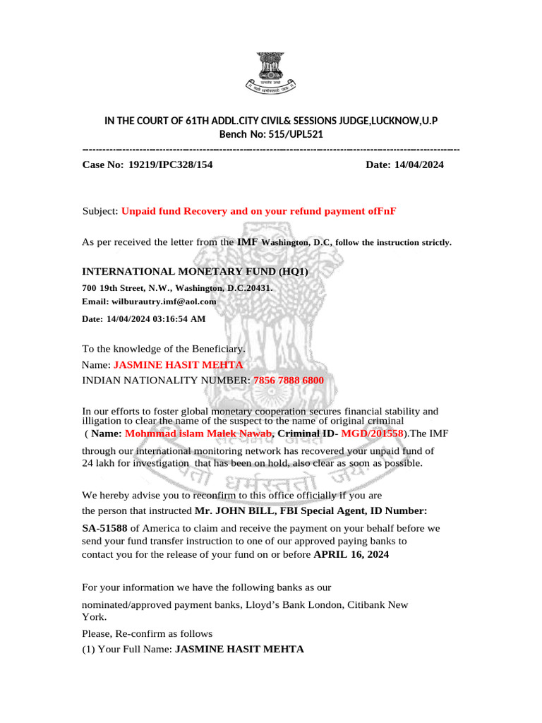 Chen Recovery Letter | PDF