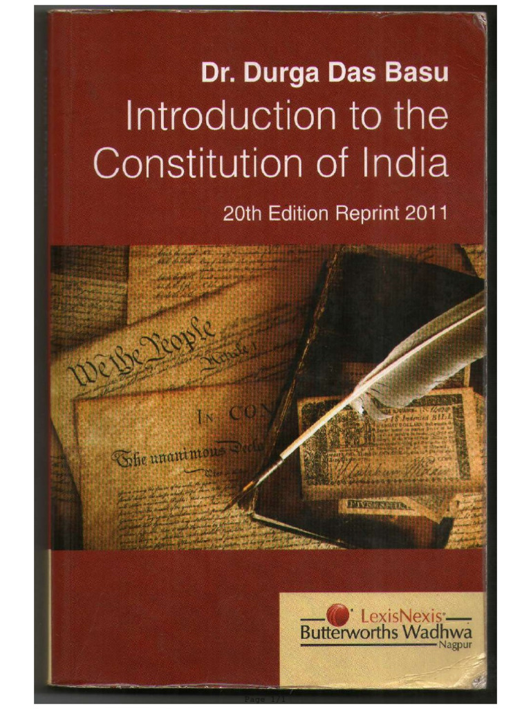 Durga Das Basu - Introduction To The Constitution of India | PDF