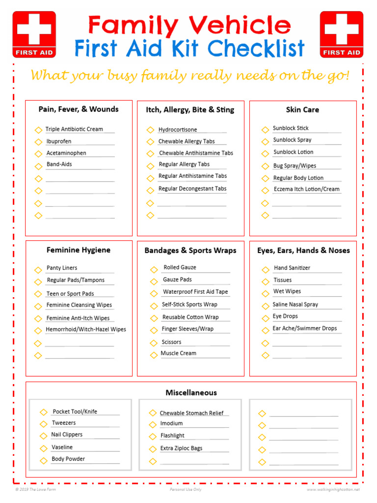 Essential Family First Aid Kit Items | PDF