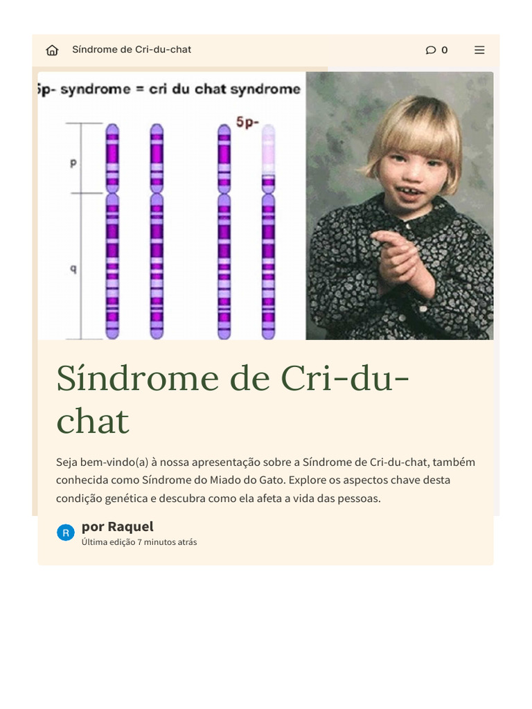 Síndrome Cri-du-chat: Causas e Tratamentos | PDF | Medicina Clínica ...