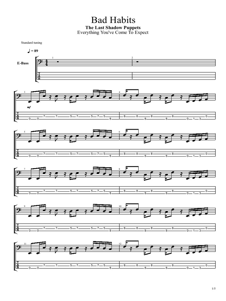 The Last Shadow Puppets - Bad Habits | PDF | Recorded Music | Albums