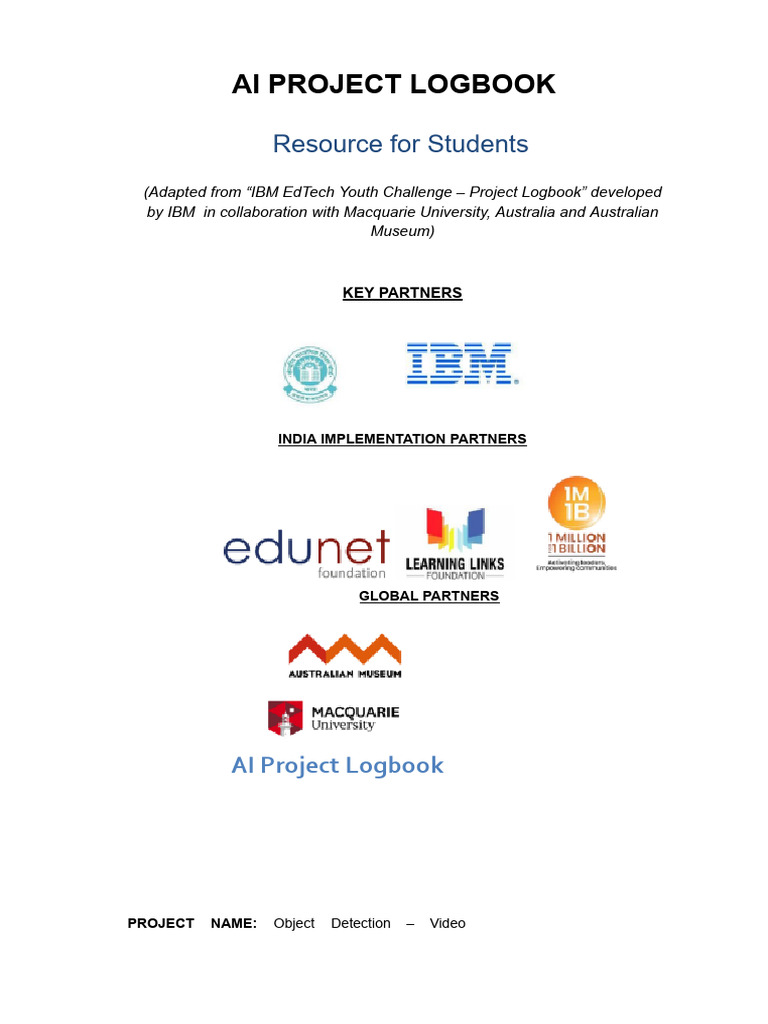 IBM-CBSE AI Project Logbook | PDF | Artificial Intelligence ...