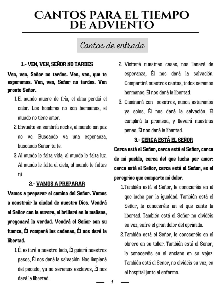 Cantos de Adviento | PDF | María, madre de Jesús | Cristo (título)