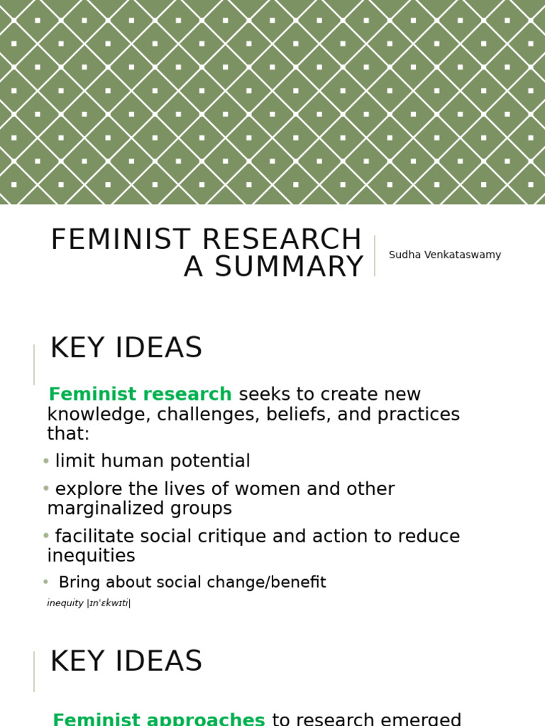 18.09.2024 Feminist research summary | PDF | Gender Studies | Feminism