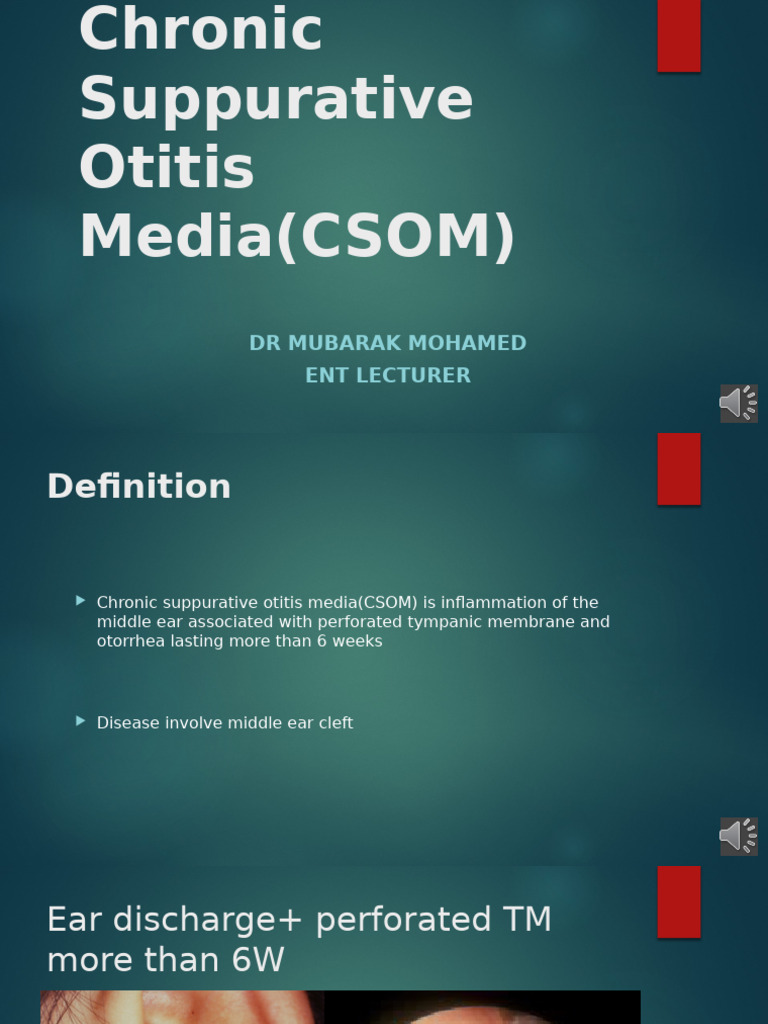 Chronic Suppurative Otitis Media (CSOM) | PDF | Otorhinolaryngology | Medical Specialties