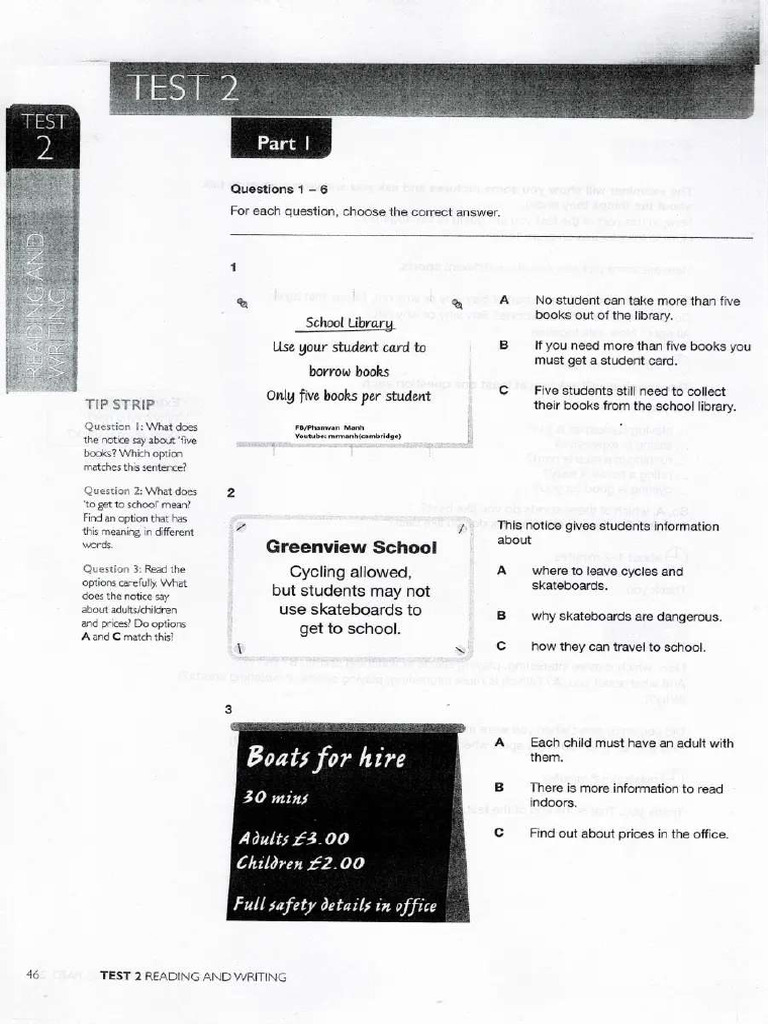 Test 2 Completo para Examen Cambridge A2 | PDF
