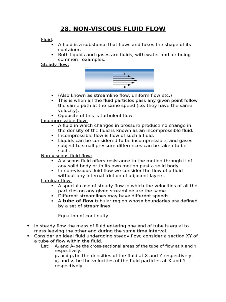 28. Non-Viscous Fluid Flow | PDF | Fluid Dynamics | Gases