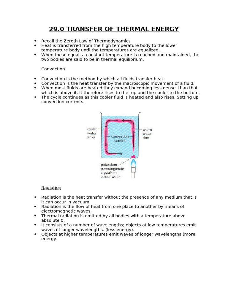 Transfer of Thermal Energy | PDF