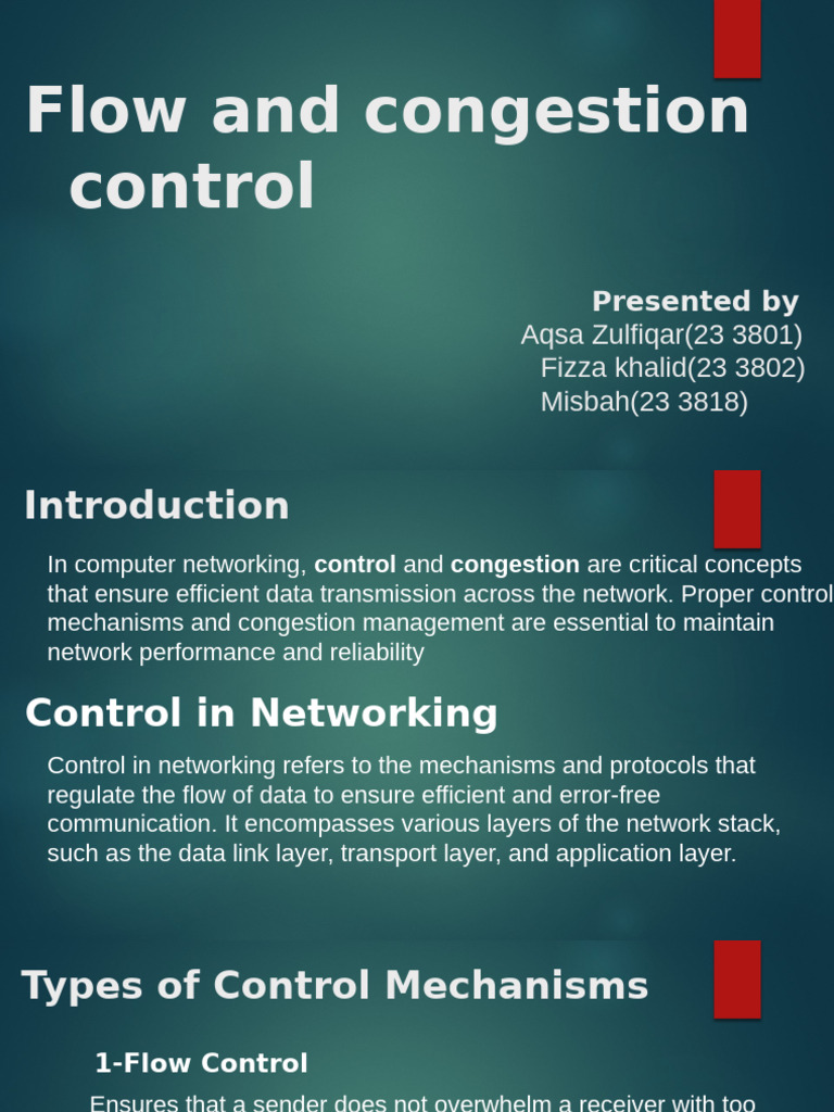 Flow and Congestion Control | PDF | Network Congestion | Computer Network