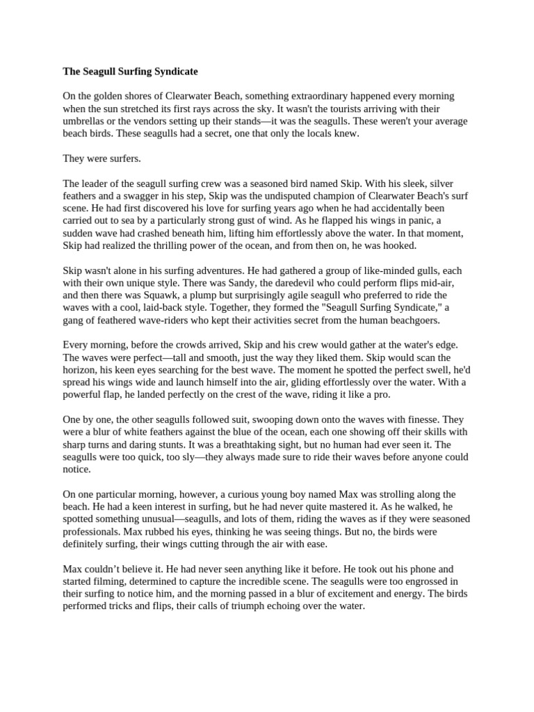 The Seagull Surfing Syndicate | PDF | Gull
