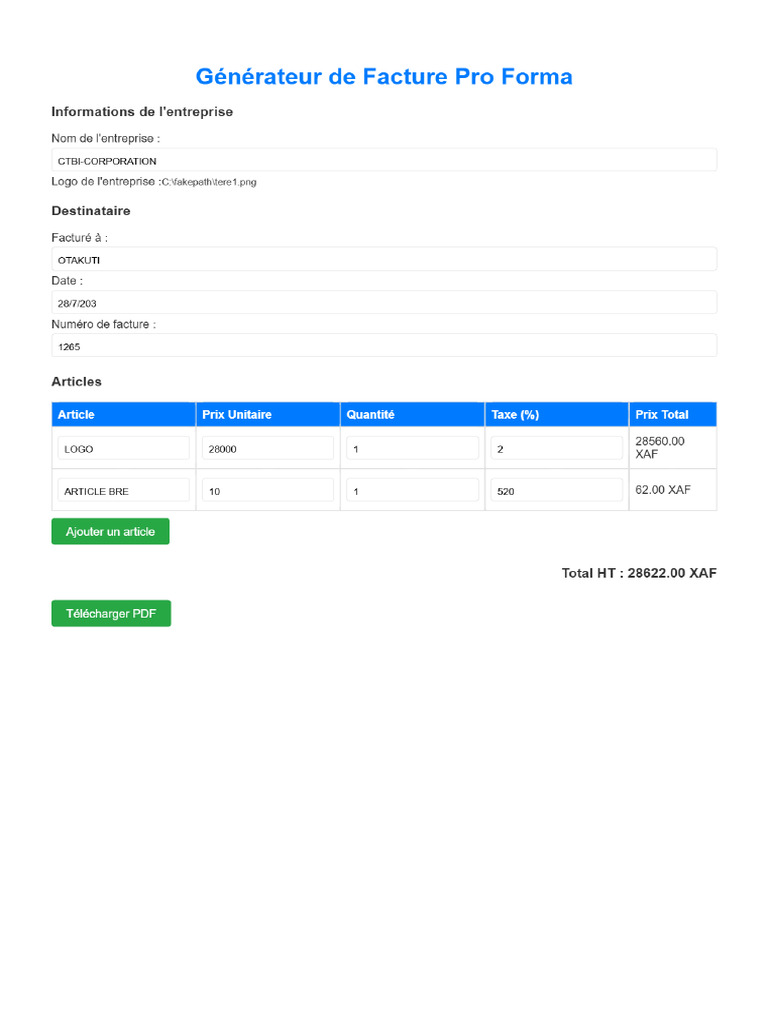 Facture Proforma | PDF