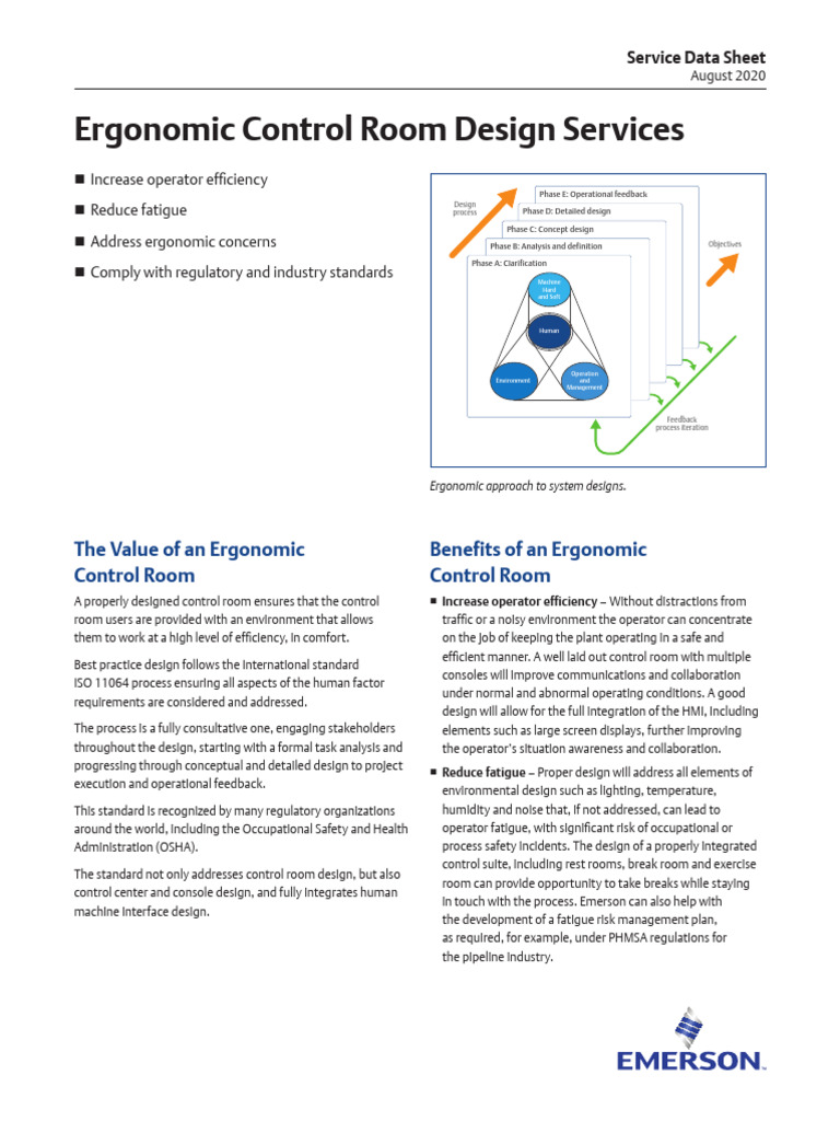 Service Data Sheet Ergonomic Control Room Design Emerson en 7905756 ...