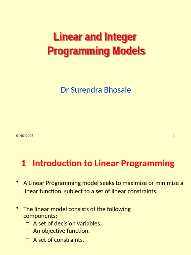 LECT 2_CM | PDF | Linear Programming | Sensitivity Analysis