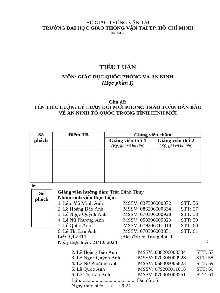 Tiểu luận - HP1 | PDF