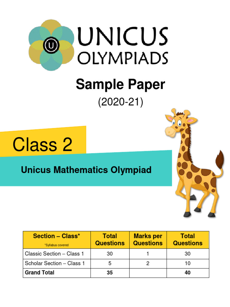 UMO Sample Paper Class 2 | PDF