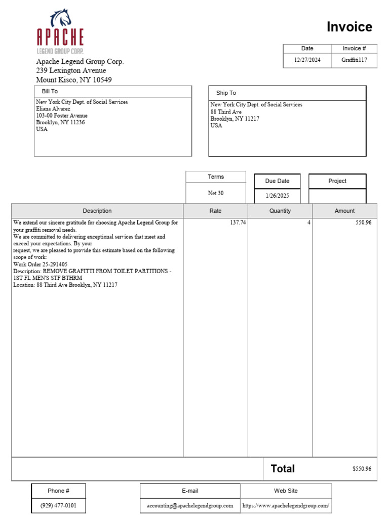 Final Bill - Work Order 25-291405 | PDF | Payroll Tax | Taxation